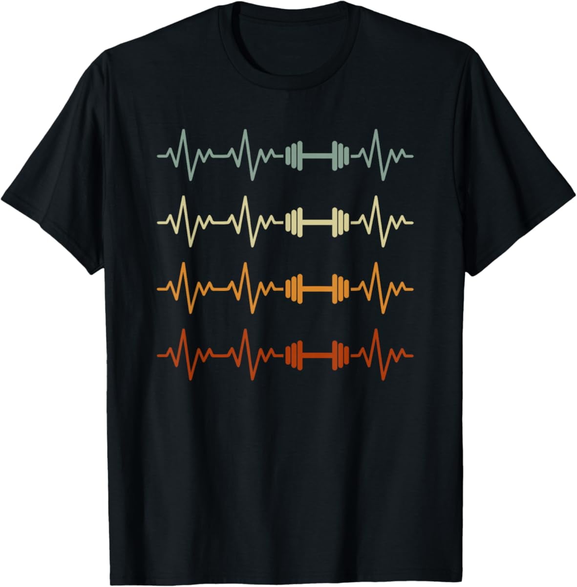 Fitzy Bodybuilding Heartbeat Gym Weightlifting Bodybuilder T-Shirt Full ...