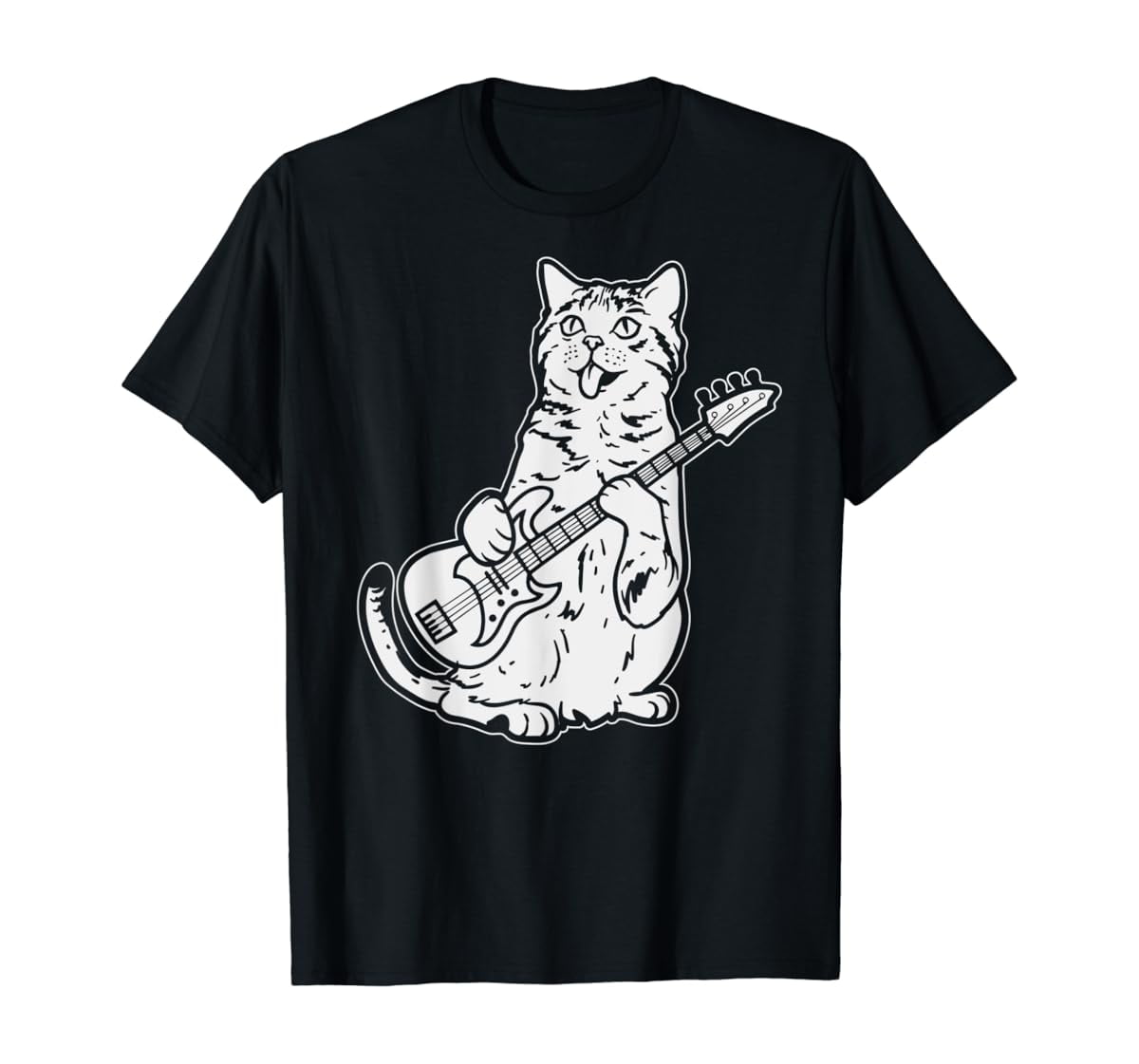 Fitzy Cat Playing Bass Guitar Musician Animal Pet Music Lover Gift T ...