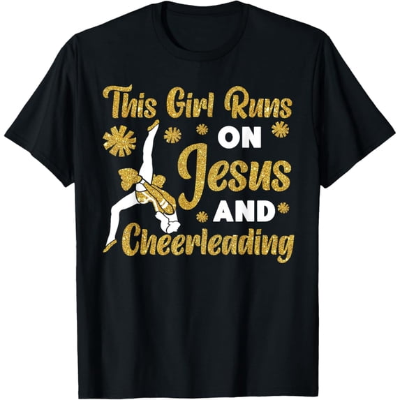 Fitzy Cheer Cheerleading Jesus Faith Christian This Girl Runs On T ...