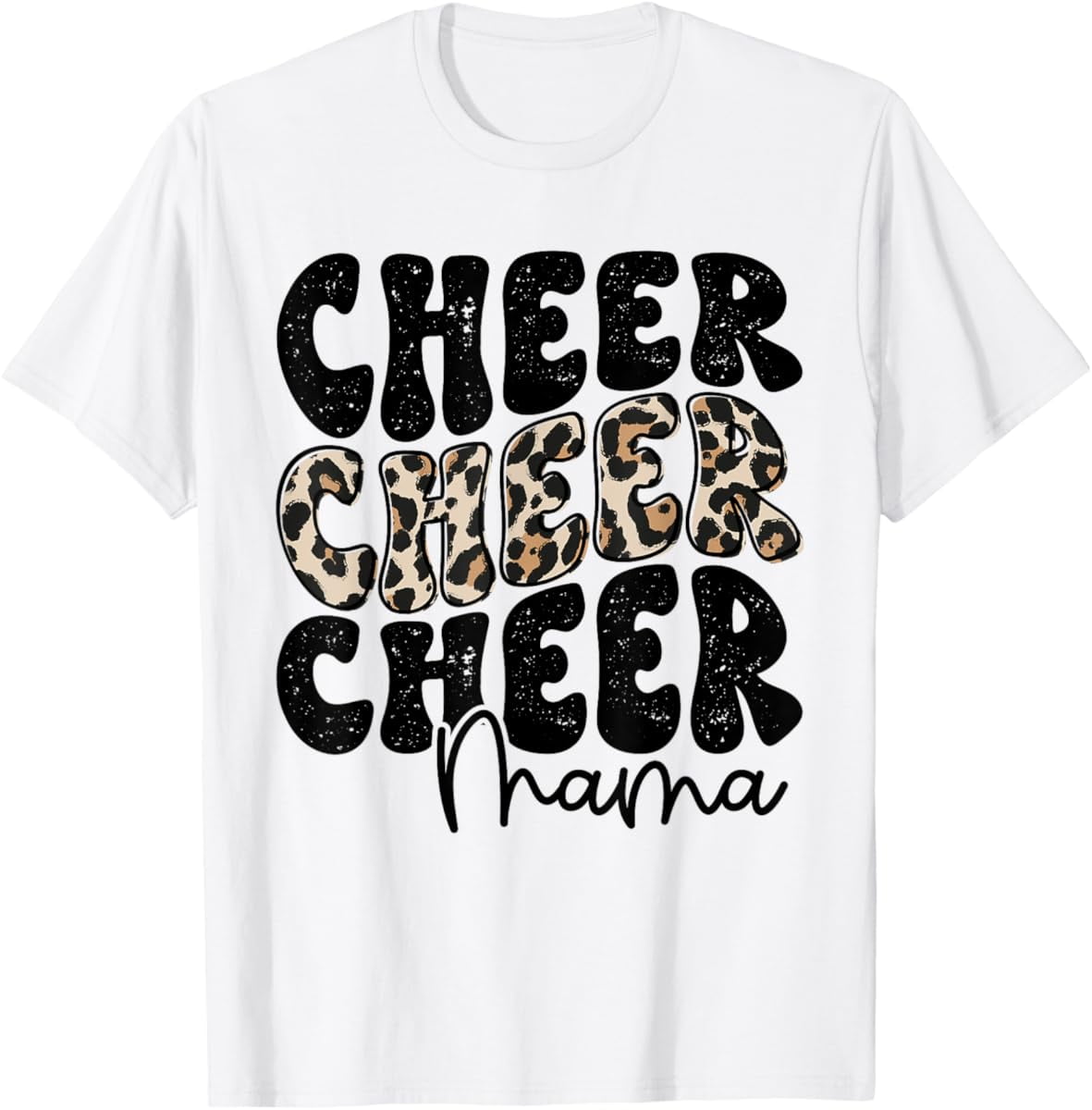 Fitzy Cheer Mama Leopard Proud Cheerleading Mom Biggest Fan T-Shirt ...