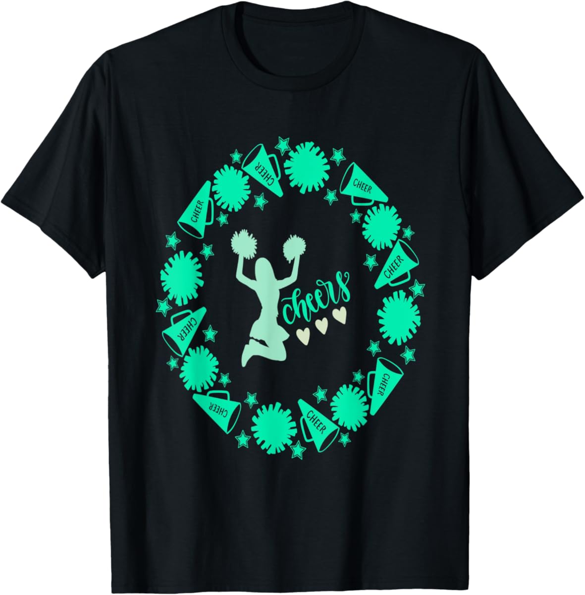 Fitzy Cheerleader Gift Cheerleading Girls Cheer Teal T-Shirt Full Size ...