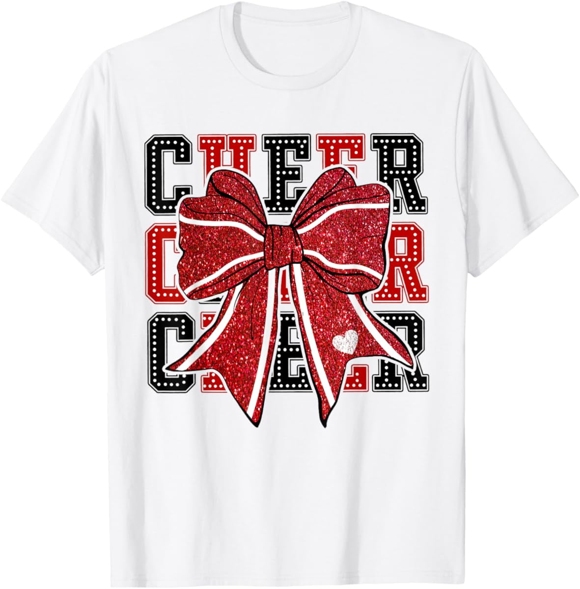 Fitzy Cheerleading Coquette Black and Red Cheer Mom Football Team T ...