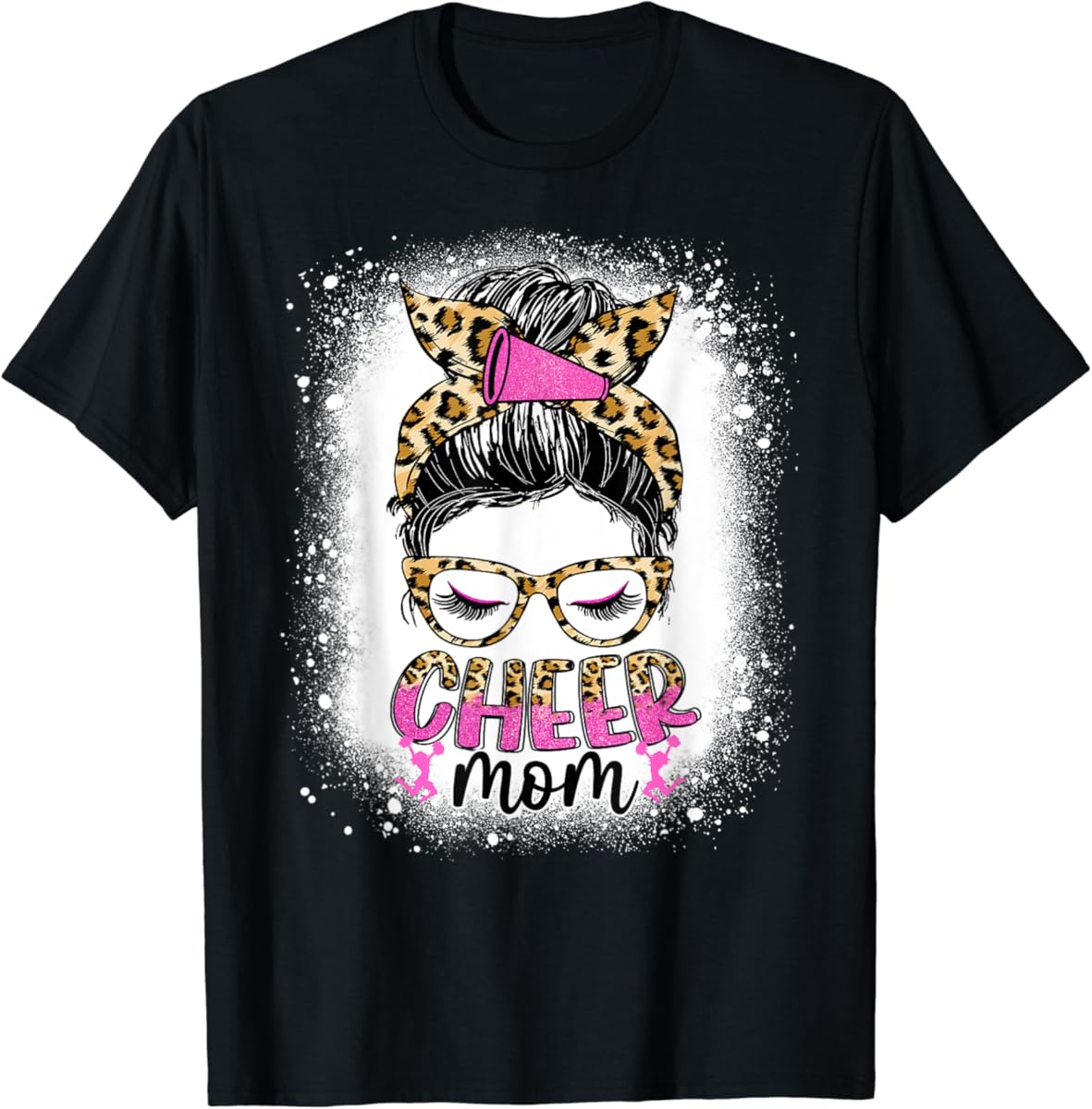 Fitzy Cheerleading Mom Cheerleader Cheer Messy Bun Mothers Day T-Shirt ...