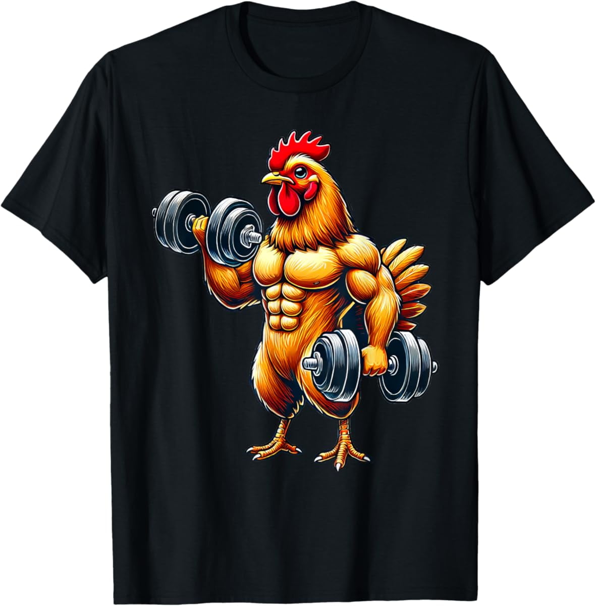 Fitzy Chicken Powerlifting Weightlifting Gym Workout T-Shirt Full Size ...