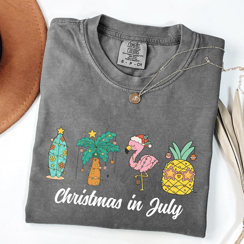 Fitzy Christmas In July Shirt, Summer Vacation Shirt, Christmas In ...