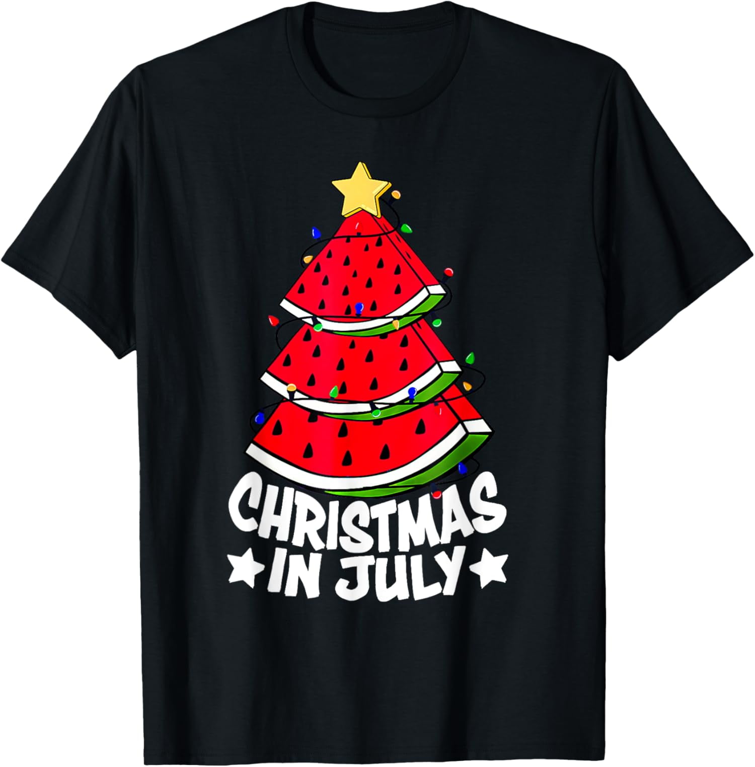 Fitzy Christmas In July Watermelon Tree Beach Summer Hawaii Unisex T ...