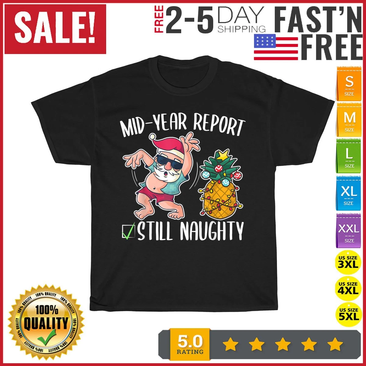 Fitzy Christmas in July Mid Year Report Still Naughty Vintage T Shirt ...