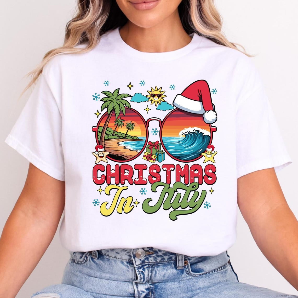 Fitzy Christmas in July Shirt, Tropical Summer Shirt, Beach Xmas Tee ...