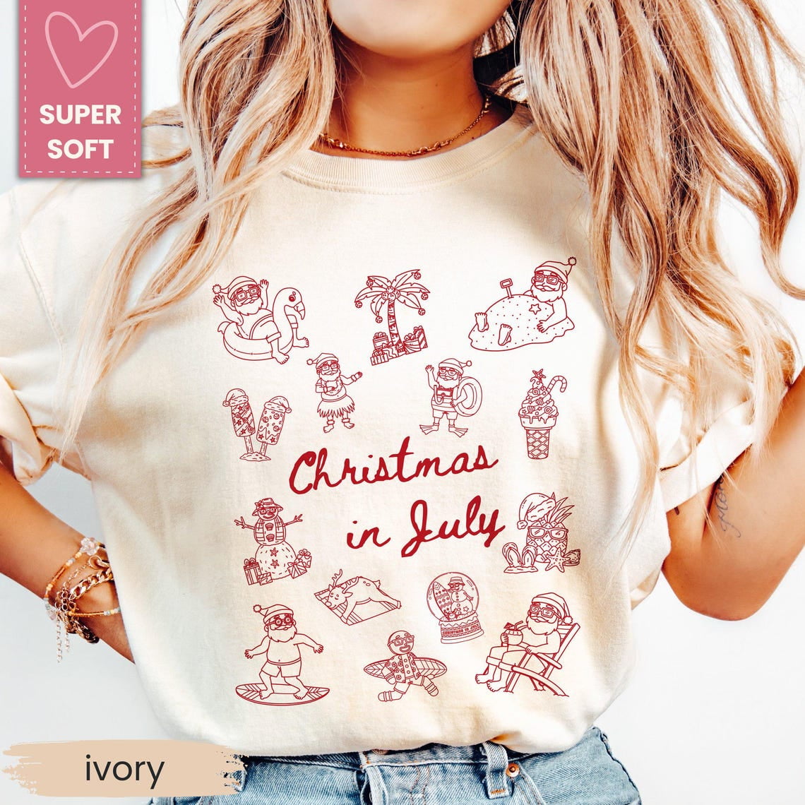 Fitzy Christmas in July T-Shirt, Tropical Beach Holiday Tee, Summer ...