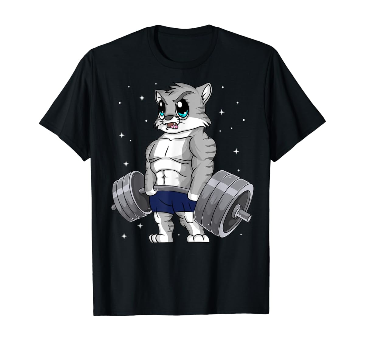 Fitzy Cute Kitty Weightlifting Deadlift Deadlifting Gym T-Shirt Full ...