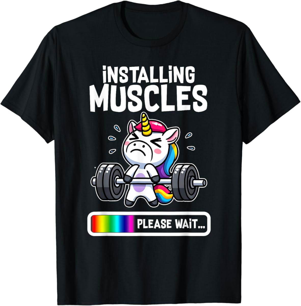 Fitzy Cute Unicorn Workout Gym Fitness Weightlifting Gift T-Shirt Full ...