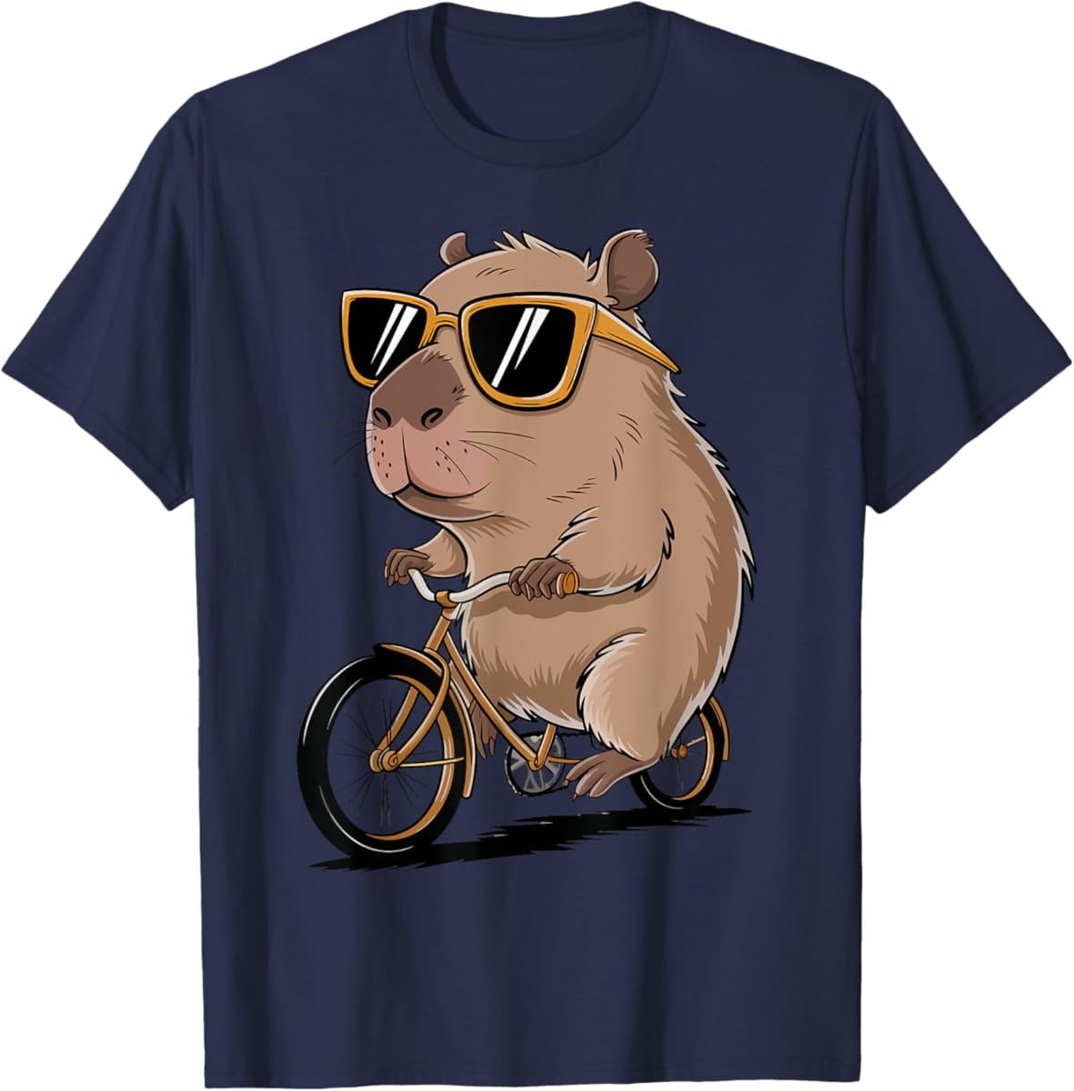 Fitzy Cycling Capybara Graphic Capybara Riding A Bike T-Shirt Full Size ...