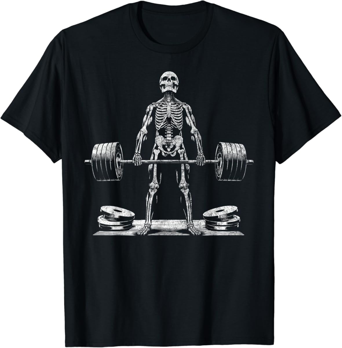 Fitzy Deadlift Skeleton Gym Jokes Weightlifting Workout T-Shirt Full ...