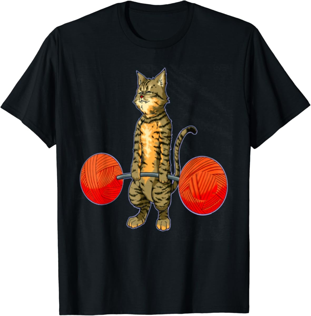 Fitzy Deadlifting Tabby Cat Weightlifting Bodybuilding Fitness Gym T ...