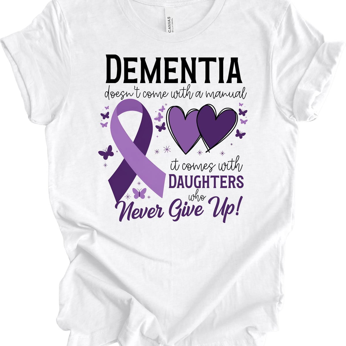 Fitzy Dementia Doesn't Come With A Manual, Daughters Shirt, Purple Ribbon, Alzheimer Support ...