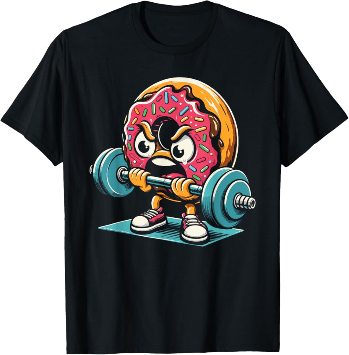 Fitzy Donut Lifting Weights Gym Workout Weightlifting T-Shirt Full Size ...