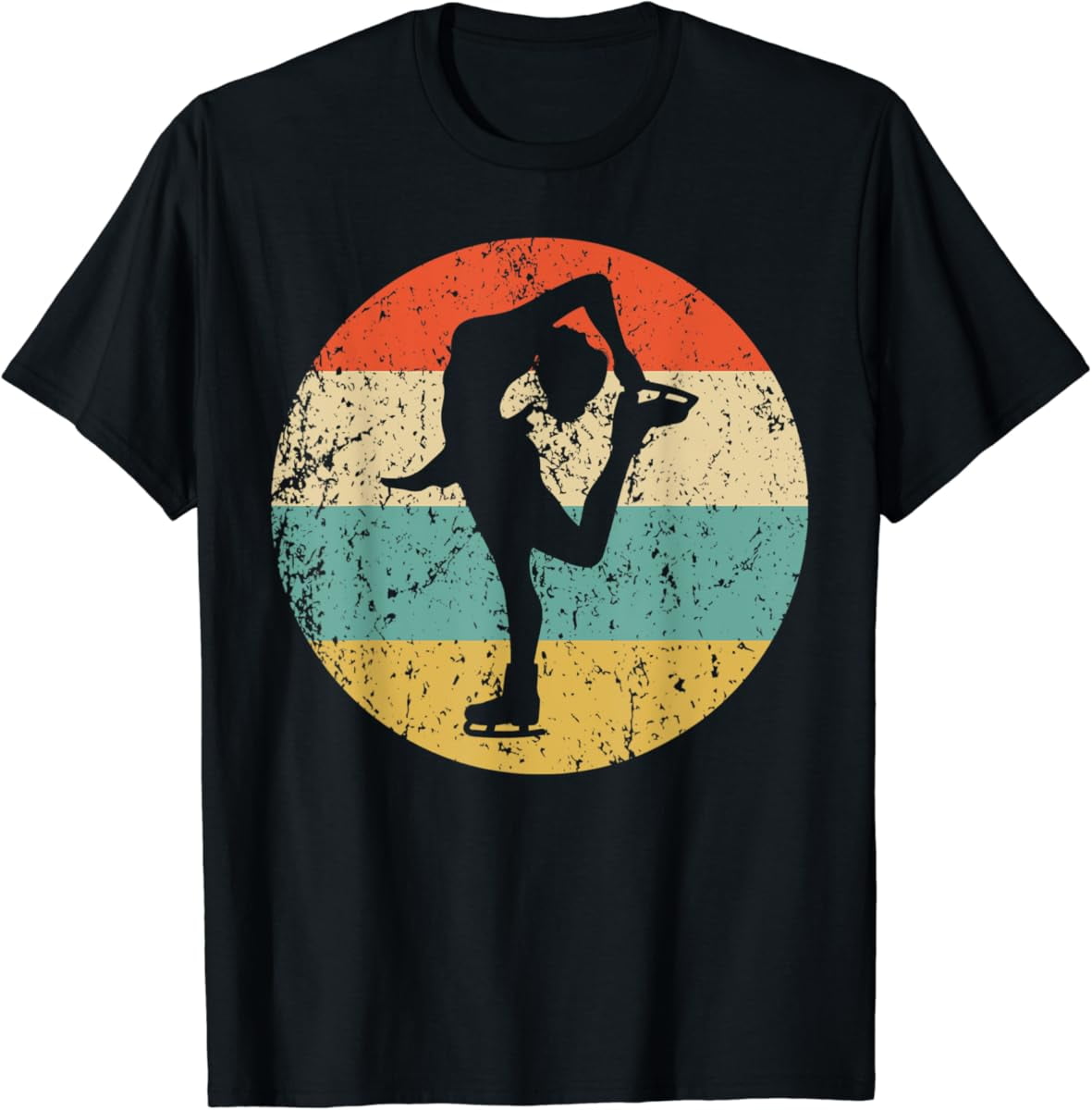 Fitzy Figure Skater Silhouette Retro Figure Skating T-Shirt Full Size S ...