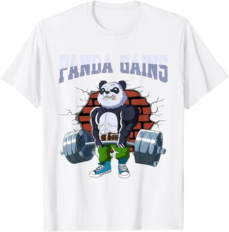 Fitzy Fitness Panda gains doing Deadlift Workout Training Gym T-Shirt ...