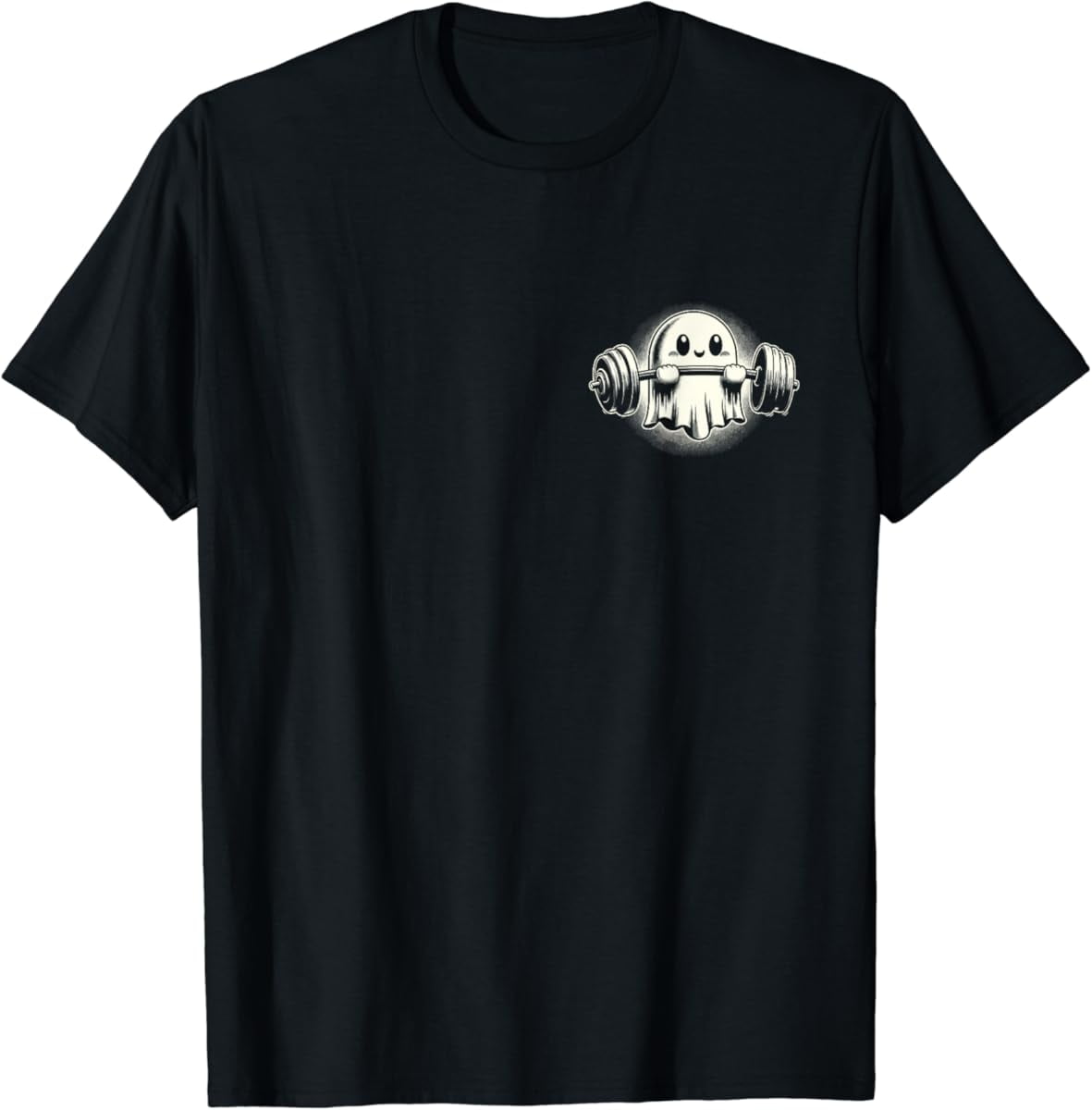 Fitzy Ghost Weightlifting Pocket Ghost Workout Front & Back T-Shirt ...