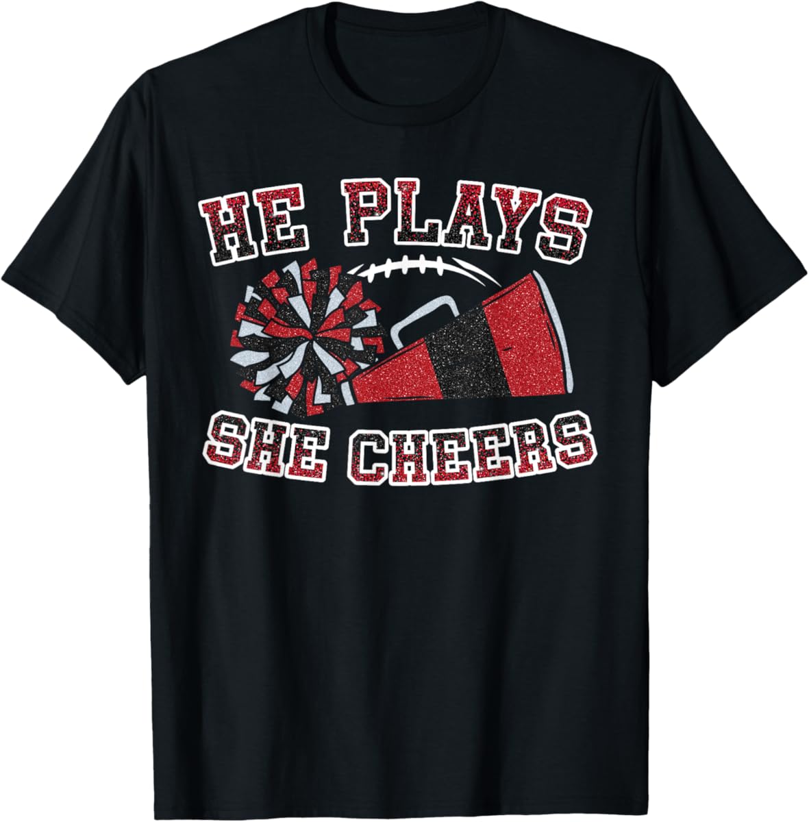 Fitzy He Plays She Cheers Loud Proud Football And Cheer Mom Women T ...