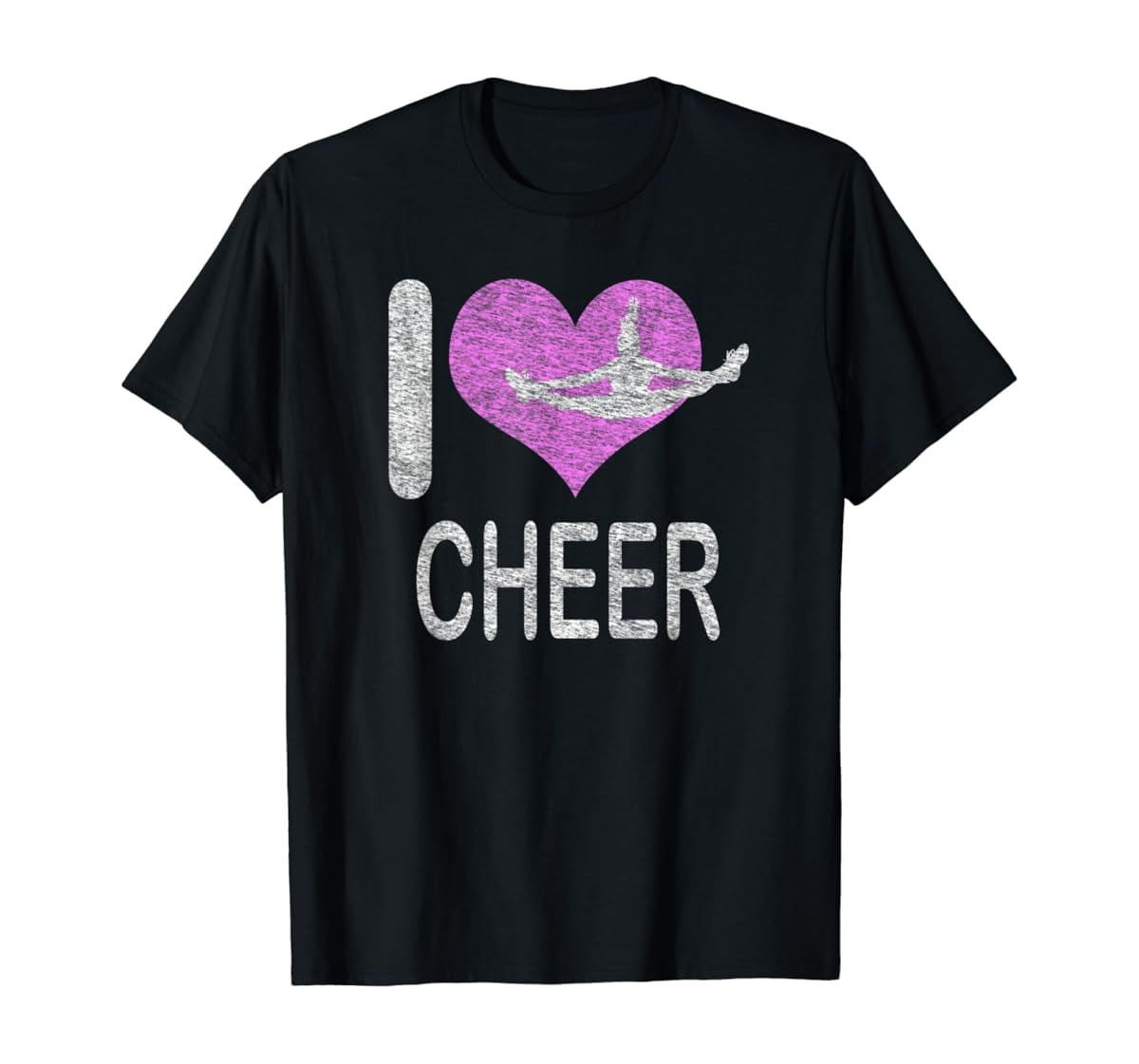 Fitzy I Heart Cheer Distressed Flyer Cheerleading T-Shirt Full Size S ...