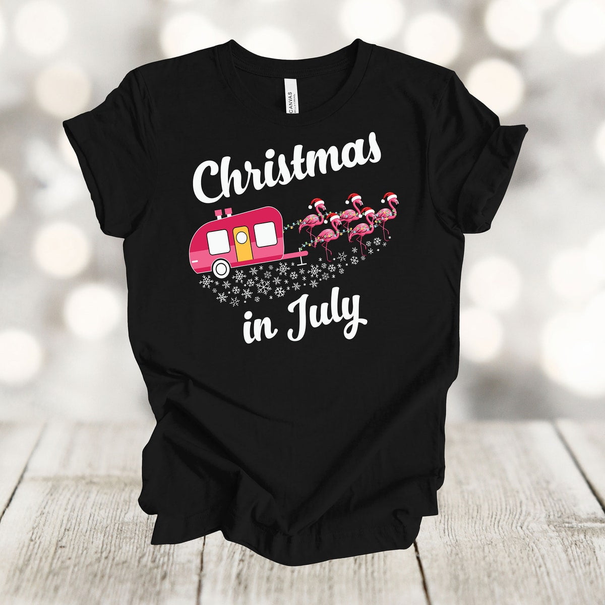 Fitzy In July, Flamingos Pulling Camper, Camping Shirt, Soft Unisex ...