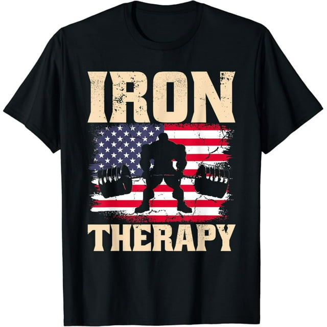Fitzy Iron Therapy Gym Deadlift Powerlift With USA American Flag T ...
