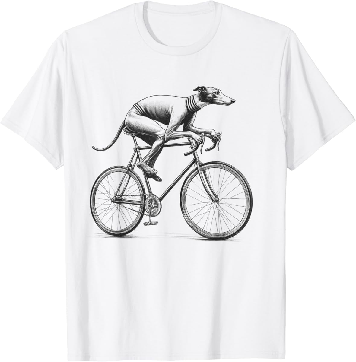 Fitzy Italian Greyhound Dog Riding a Bike Bicycle Biker Cycling T-Shirt Full Size S-5XL ...