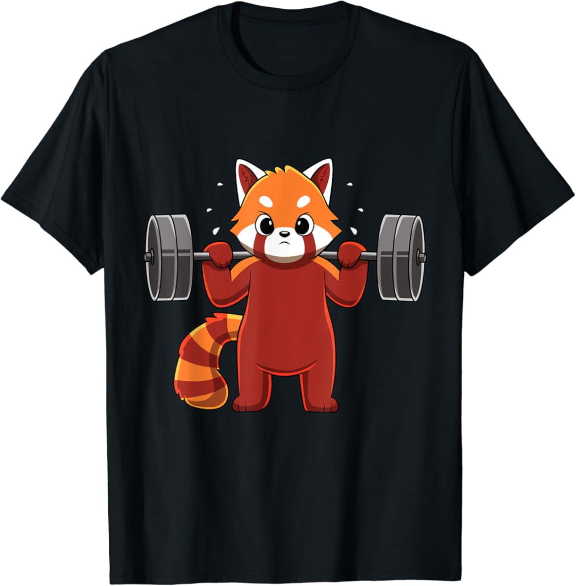 Fitzy Kawaii Red Panda Weightlifting Fitness Gym T-Shirt Full Size S ...