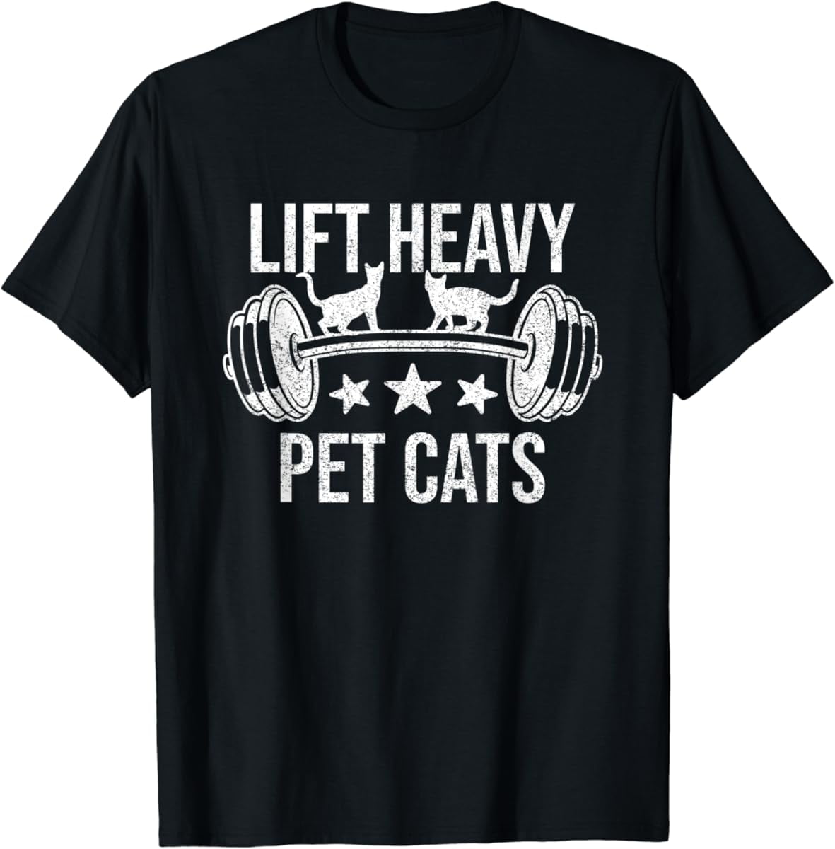 Fitzy Lift Heavy Pet Cats Bodybuilding Weightlifting Cat Lover T-Shirt ...