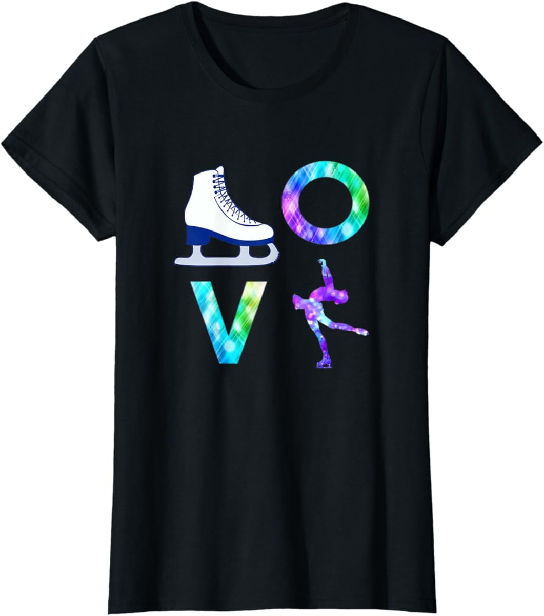 Fitzy Love Figure Skating Ice Skater Gift Girls T-Shirt Full Size S-5XL ...