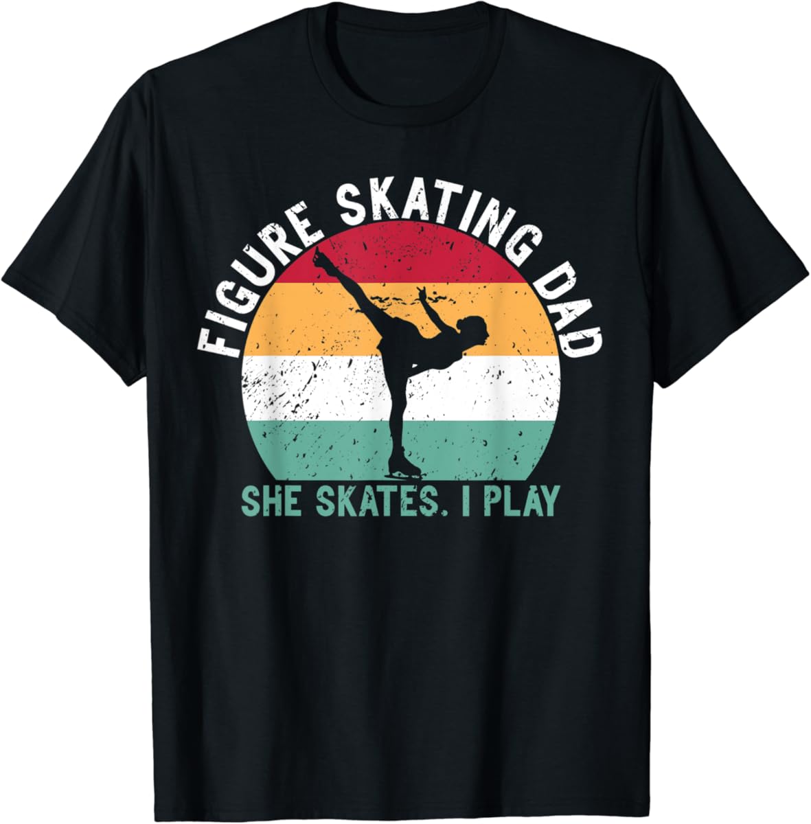 Fitzy Mens Figure Skating Dad Daddy Skater Winter Ice Skates T-Shirt ...