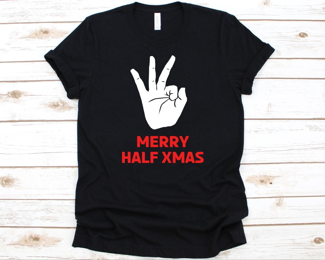 Fitzy Merry Half Xmas Shirt, Christmas Design For Men And Women ...
