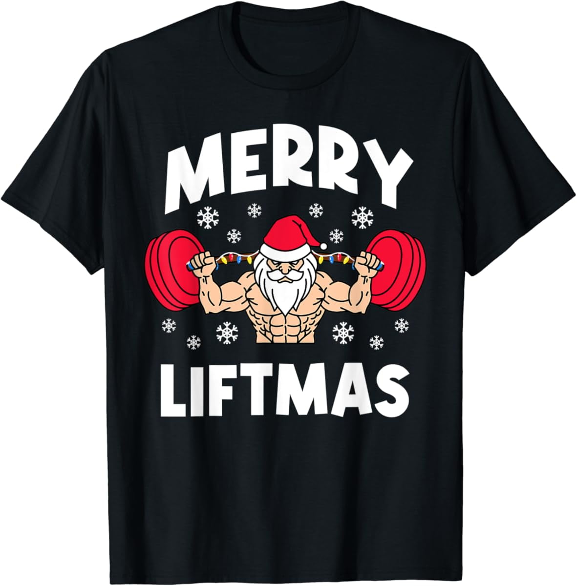 Fitzy Merry Liftmas Weightlifters Gym Workout T-Shirt Full Size S-5XL ...
