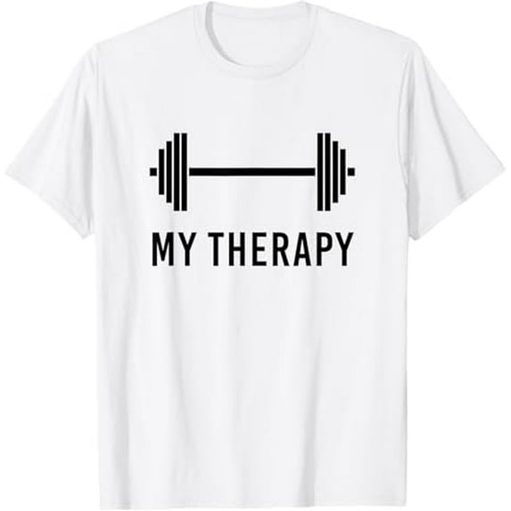 Fitzy My Therapy Barbell Gym Summer Workout Weightlifting T-Shirt Full ...