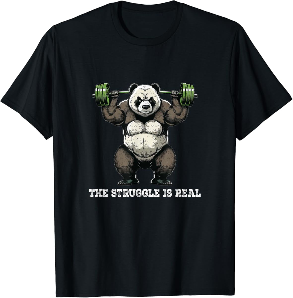 Fitzy Panda The Struggle Is Real Weightlifting Fitness Gym T-Shirt Full ...