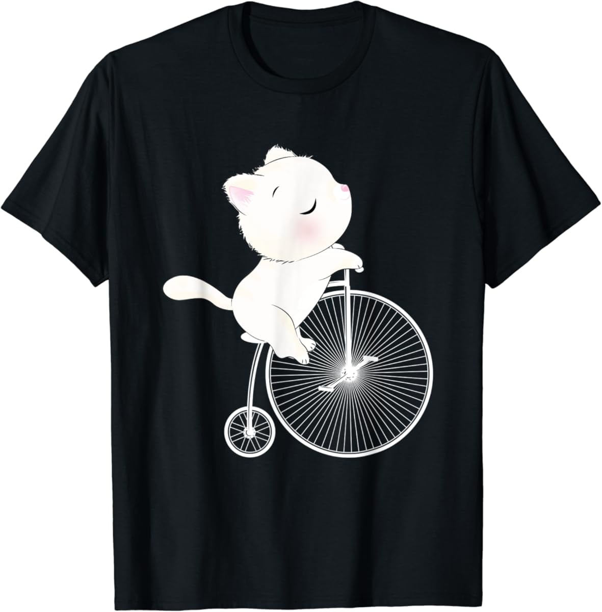Fitzy Penny Farthing Kitten Design Bike Cat Cyclist T-Shirt Full Size S ...