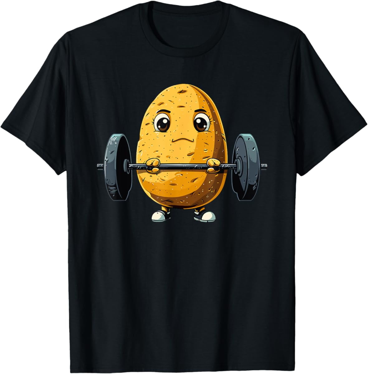 Fitzy Potato Weightlifting Barbell Workout Potatoes Weightlifter T ...