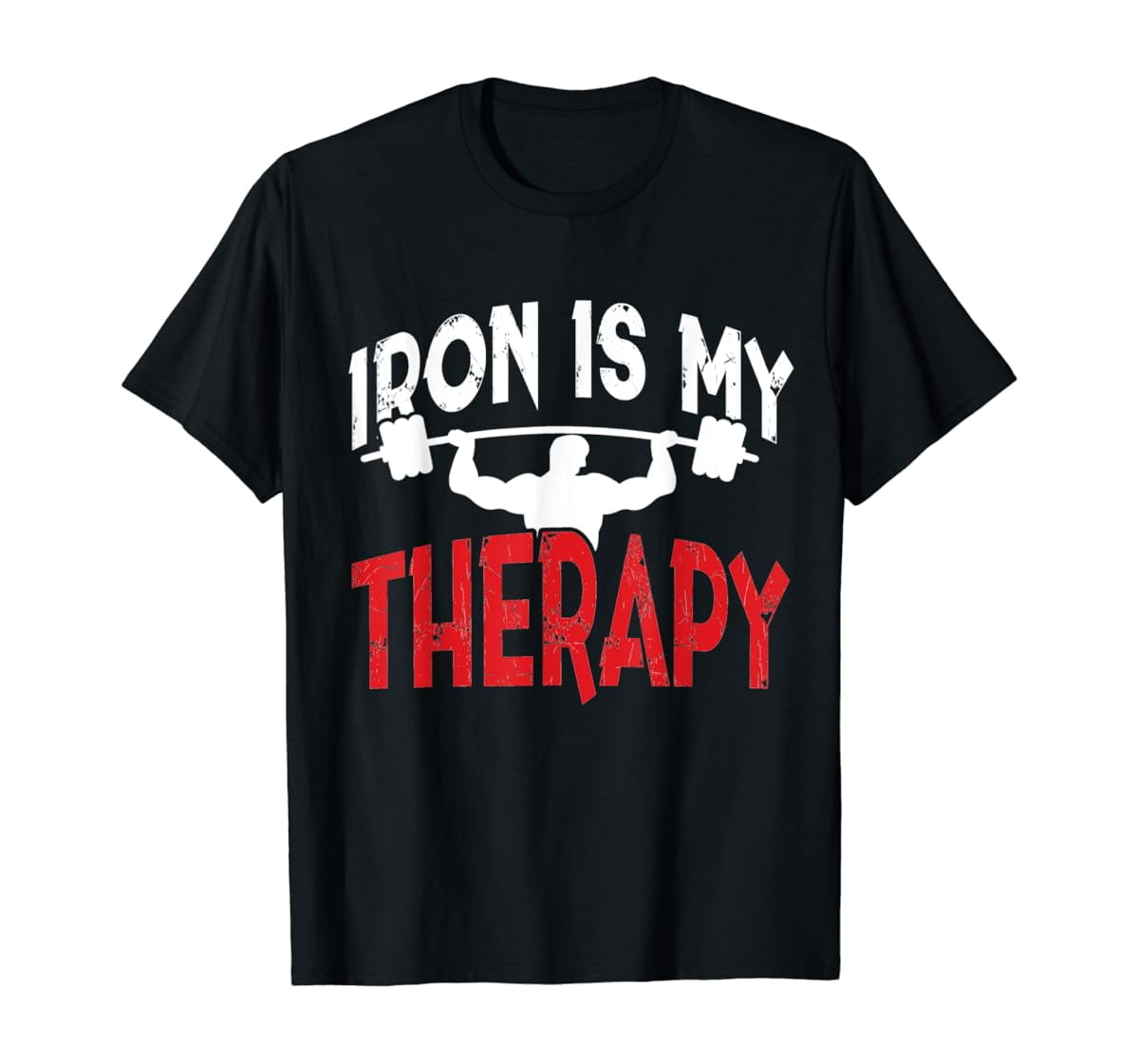 Fitzy Powerlifting Motivation Shirt - Iron Is My Therapy Tee T-Shirt ...