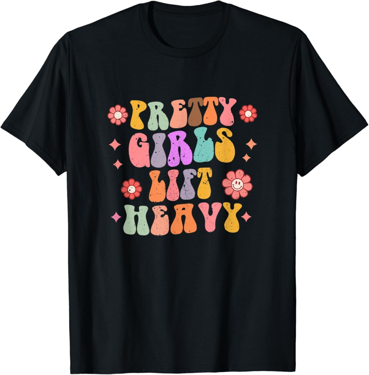 Fitzy Pretty Girls Lift Heavy Retro Fitness Weightlifting Workout T ...