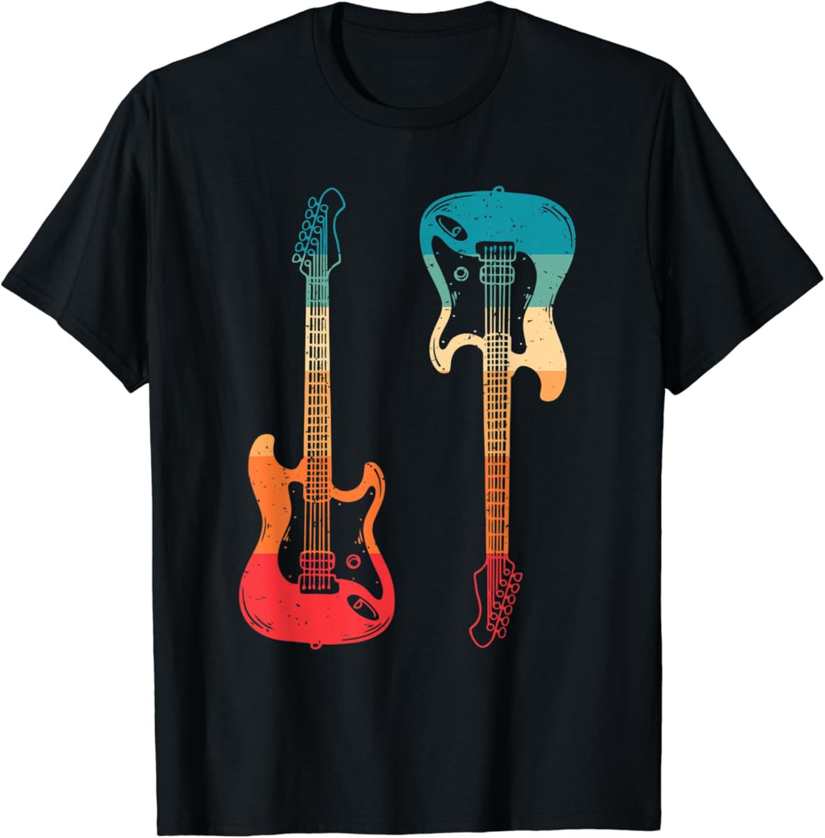 Fitzy Retro Guitar Guitarist Electric Bass Guitar Rock Music Band T ...