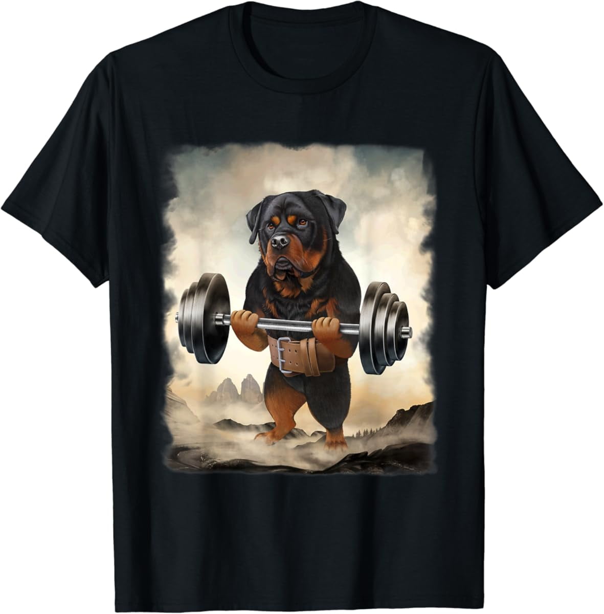 Fitzy Rottweiler Dog Muscle Training Weightlifting T-Shirt Full Size S ...