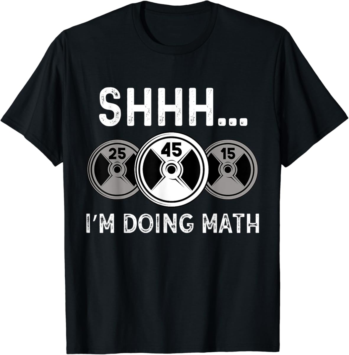 Fitzy Shhh I'm Doing Math Gym Fitness Math Weightlifting T-Shirt Full ...