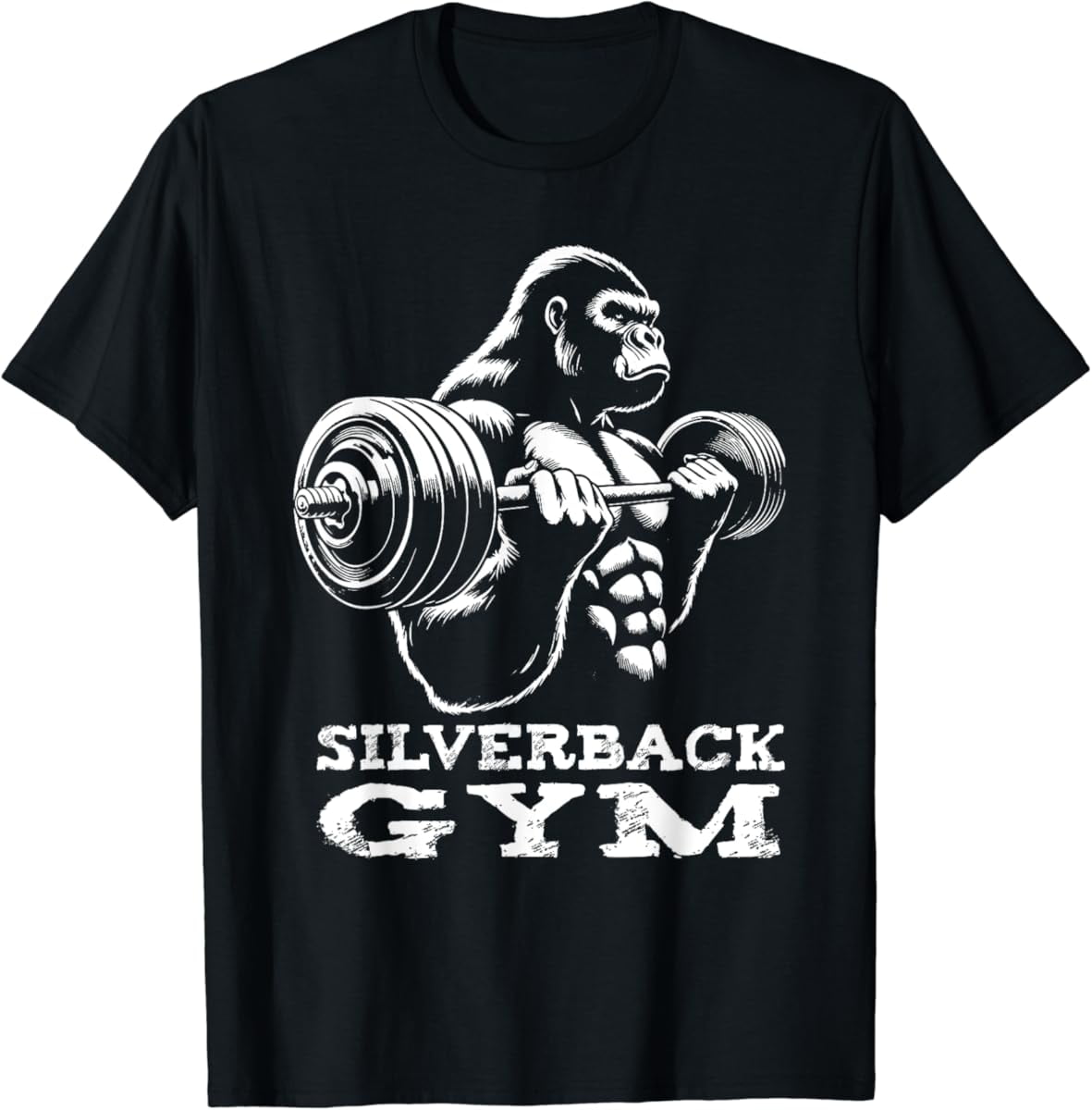 Fitzy Silverback Gym Gorilla Weightlifting Workout Fitness T-Shirt Full ...