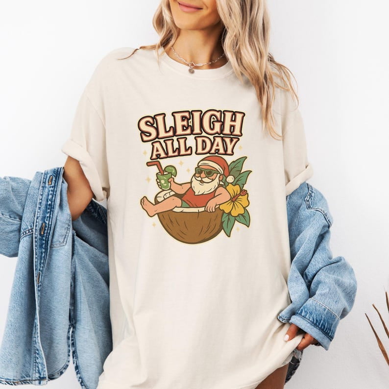 Fitzy Sleigh All Day Christmas in July Shirt â€“ Tropical Tee â ...