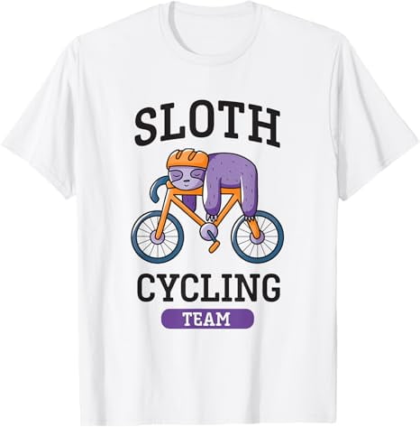 Fitzy Sloth Cycling Team Cyclist Club Riding A Bike Sports T-Shirt Full ...