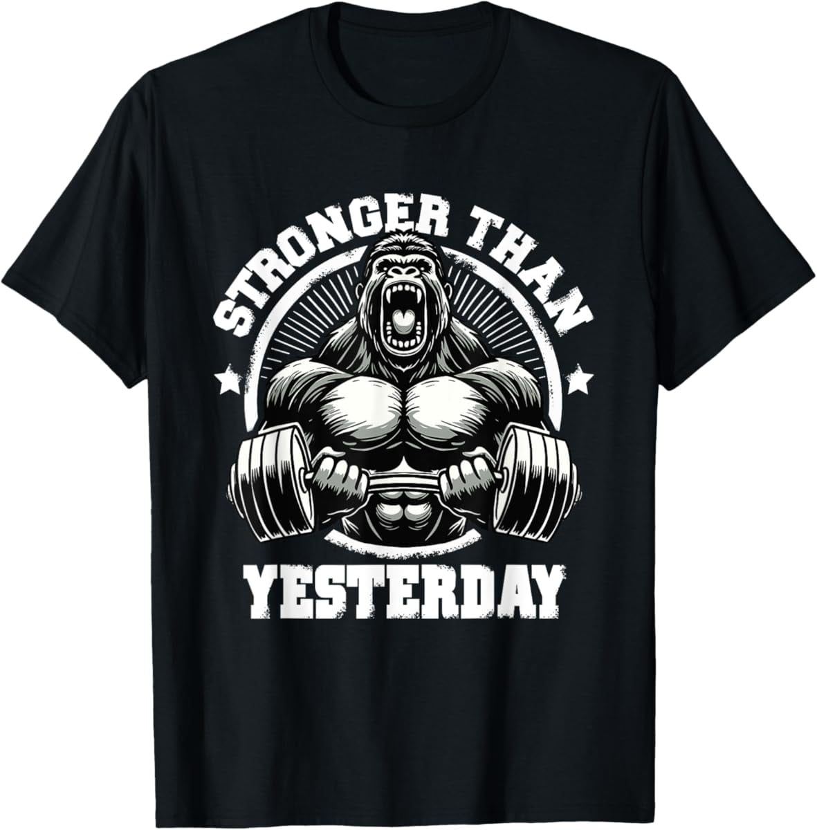 Fitzy Stronger Than Yesterday Weightlifting Gym Quotes Gym Fitness T ...