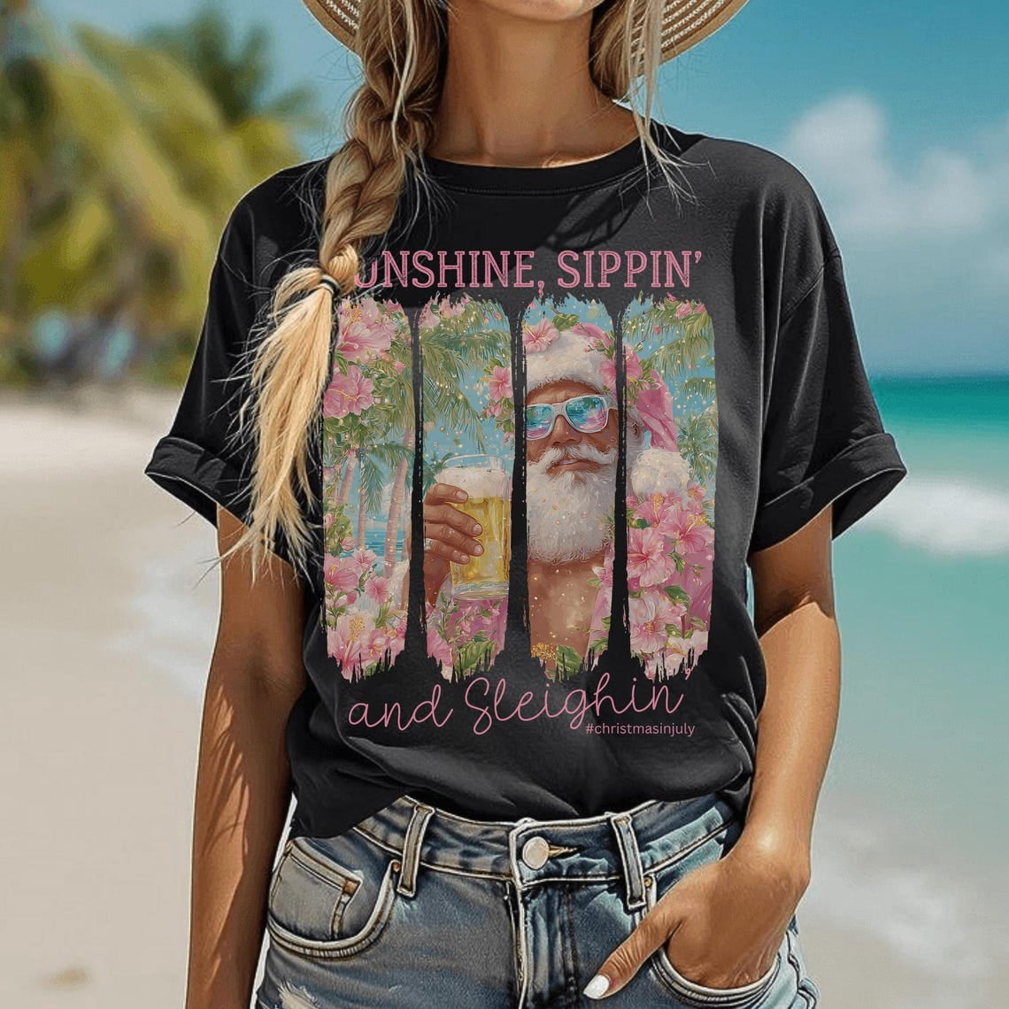 Fitzy Summer Brushstoke Tshirt | Christmas in July | Beach | Xmas In ...