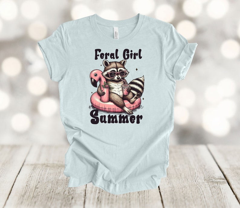 Fitzy Summer Shirt, Feral Girl Summer, Racoon Tee, Shirt, Unisex Tee ...