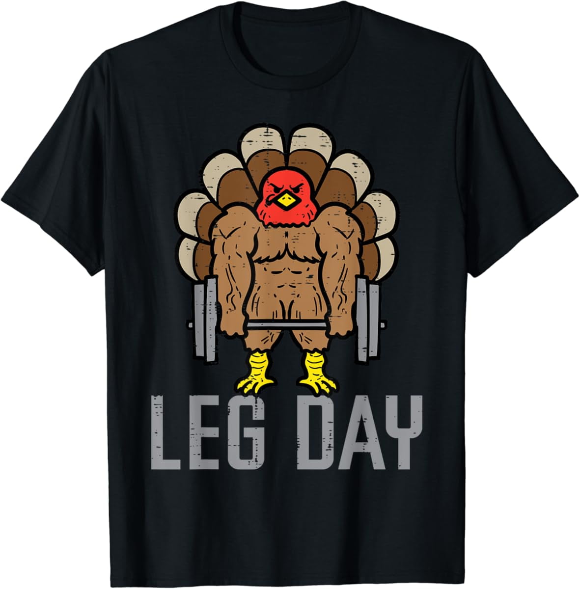 Fitzy Thanksgiving Turkey Leg Day Weightlifting Gym Men Women T-Shirt ...